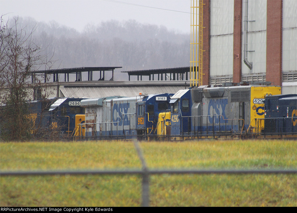 CSX GP39 #4290, CSX RCPHG4 #9163, CSX SD50-2 #2494